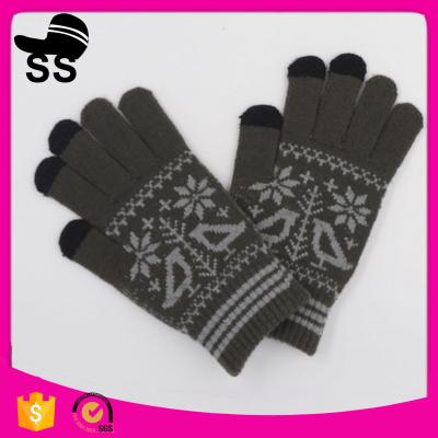 China 90%Acrylic 5%Spandex 5%Conductive fiber Touch Screen Sports Custom Wholesale  For Men Teenager Winter Knitting Gloves for sale