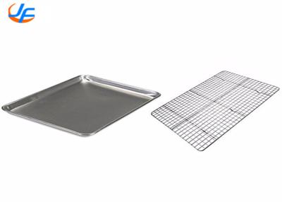 China RK Bakeware China-Half Size 16 Gauge Wire in Rim Aluminum Baking Tray com rack de refrigeração com pé à venda