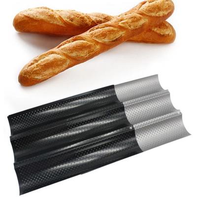 中国 RK Bakeware 中国 食品サービス NSF 孔付き3スロット型 バゲット 焼き皿 フランスパンパン 販売のため