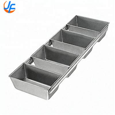Cina RK Bakeware China- 4 Strap Silicone Glazed Aluminum Loaf Pans/Pullman Pan Pan Set Bread Mould Cake Loaf Pan in vendita
