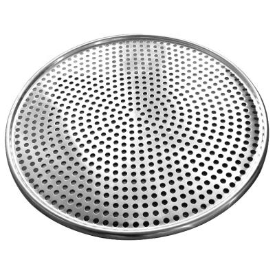 Cina 8 pollici vassoio in alluminio produttore vassoio in alluminio buchi circolari forno di metallo vassoio pizza perforato muffa pizza in vendita