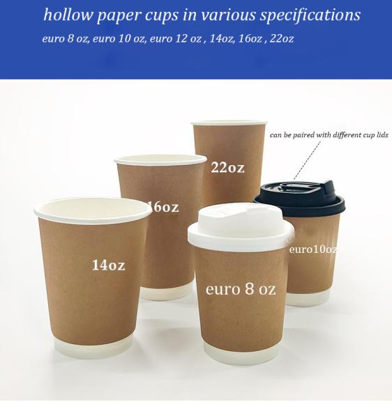 Quality Hollow Cup Insulated And Thickened Double-layer Hot Drink Paper Cups for sale