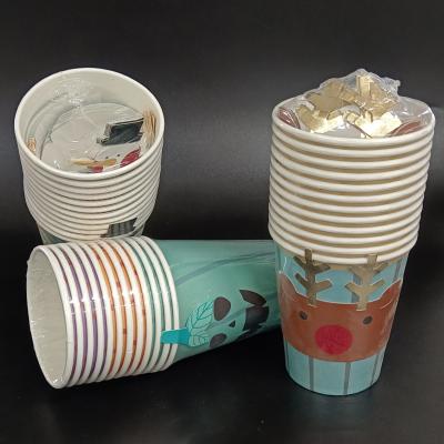 Quality Customized Christmas Boxed Disposable Paper Cups With Special Packaging for sale