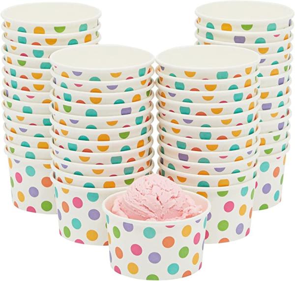 Quality Ice Cream Paper Cup Disposable Square Thick Dessert Paper Cup for sale