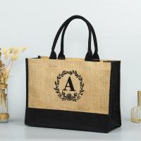 Quality Huangma Letter Tote Bag, Fashionable Shopping Linen Bag for sale