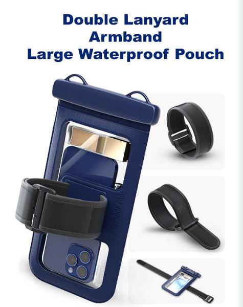 Quality Waterproof Phone Pouch with Double Lanyard Armband for sale