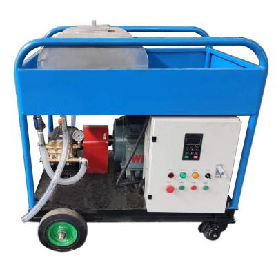 China 350bar 22kw High Pressure Washer Sandblaster Rust Cleaning Paint Remove Wet Sandblasting Machine for sale