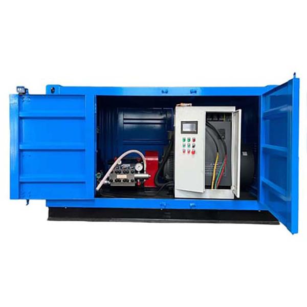 Quality 2500Bar Electric High Pressure Water Jetting System 132KW Enclosed Container Design for sale