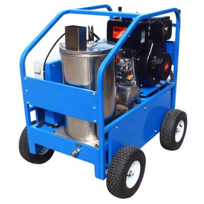 China 250bar Diesel 13HP Hot Water High Pressure Cleaner Water Jet Washer Oil Dirt Cleaning for sale