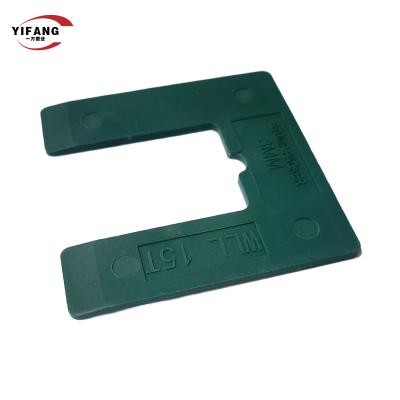 China 90x90mm Square Colourful Plastic Shims HorseShoe Plastic Packers Construction Material Plastic Horseshoe Shim Window Packer Shim for sale