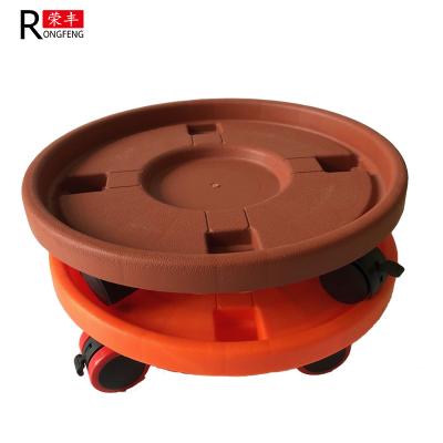 China Brown Color Plastic Flower Pots Saucers Plant Pot Water Trays With Wheels for sale