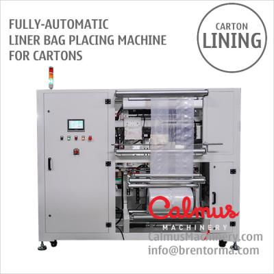 China Case Liner Polybag Inserting Machine for Bulk Box Packaging for sale