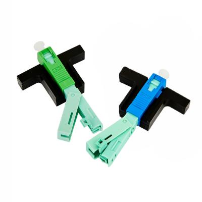 China Verde rápido del montaje del conector rápido de la fibra óptica del SC APC para FTTH en venta