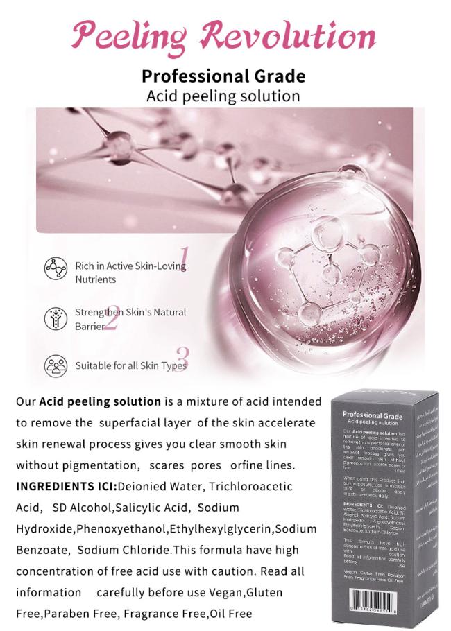 Skin Exfoliating Serum Highly Effective OEM 15% Skin Peeling Solution
