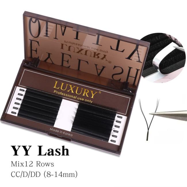 3D Premium Silk Volume Lash Extensions 8-14mm C/D Curl Individual Lashes Soft Matte Black Professional Eyelashes