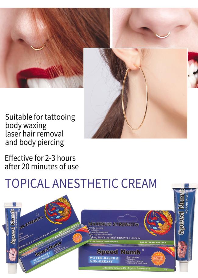 Red Speed Numb Cream Tattoo Lidocaine Numbing Anesthetic Cream for No Pain Microblading Body Tattoo Piercing