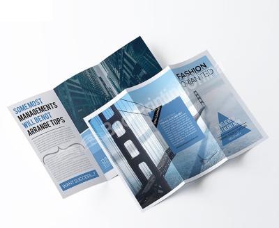 China Custom A4 Color Printed Matte Laminate Tri- fold Brochure for sale