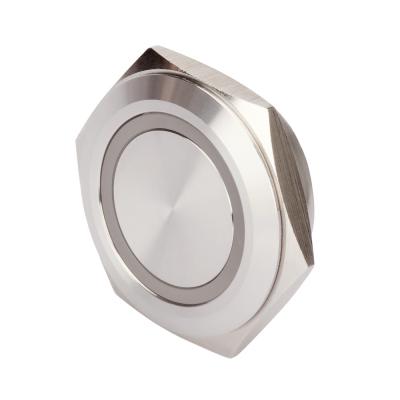 China 30mm führte Stahl-AntiDrucktastenschalter Momenatry vandalen-24v mit Rgb zu verkaufen