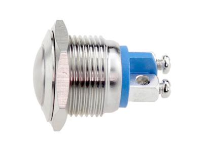 China Metal Anti Vandal Push Button Switch 16mm Ball Round Head Normal Open Waterproof for sale