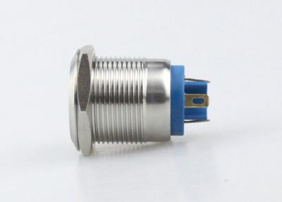 China Self Reset LED Panel Mount Push Button Switch 19mm Pin Terminal Silver Alloy 1NO for sale