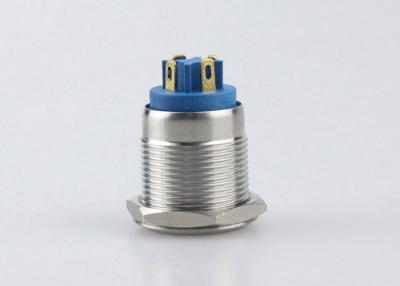 China Self Reset LED Panel Mount Push Button Switch 19mm Pin Terminal Silver Alloy 1NO for sale