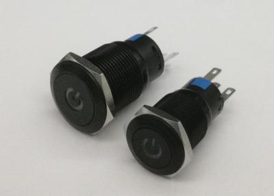 China Interruptor iluminado 19mm de alumínio momentâneo preto do vândalo à venda