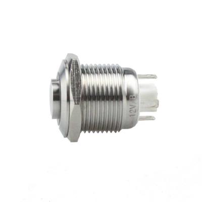 China Interruptor momentâneo 12mm do botão impermeável de aço inoxidável da montagem do painel com luz conduzida à venda