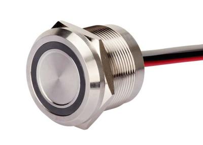 Cina commutatore piezo-elettrico sigillato impermeabile del IP 68 momentanei di 19mm 1NO Ring Illuminated in vendita