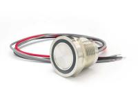 China Latching Ip68 Led Piezo Touch Switch 25mm Waterproof Flat Round Head for sale