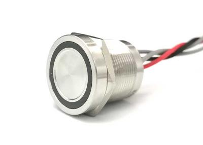 China interruptor Piezo de travamento do toque do selo Ip68 de 22mm de aço inoxidável com luz 12v conduzida azul à venda