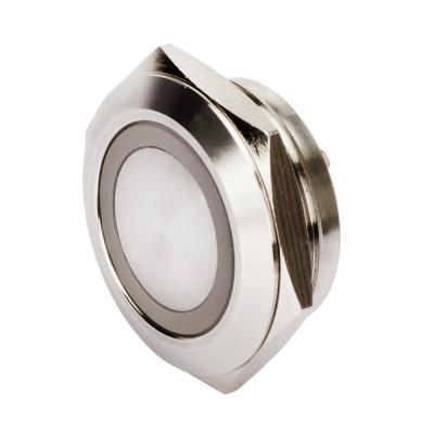 China 25mm belichtete rostfreier Mikrodrucktastenschalter Momentan mit Ring Led zu verkaufen