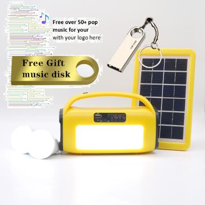 China 3W 8ah Home Solar Lighting System Solar Power System with MP3 Player, LED Light, BlueTooth Speaker, FM for sale