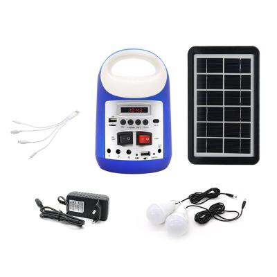 China 6V solar lighting system Small Solar Generator Emergency Lighting  bluetooth speaker mp3 player desk LED lamp for sale