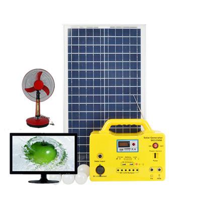 China 12V 30W Newly Design Home Solar Power System Solar Power Generator 17ah Battery DC Fan / DC TV for sale