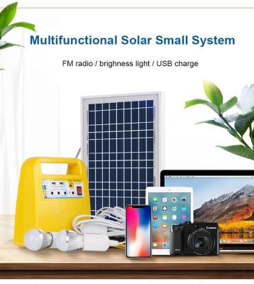 China 12V DC Home Solar Power System Solar Power Generator Solar Power Kits 10W with MP3 player FM Radio for sale