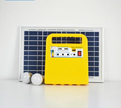 China 10W DC Home Solar Power System with MP3 player FM Radio speaker USB charging LED bulb for sale
