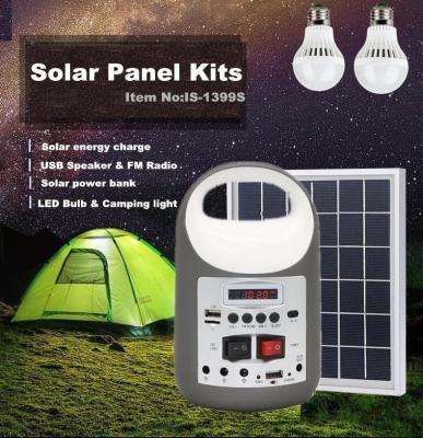 China Small Solar power Generator Bluetooth Speaker MP3 player Desk Lamp FM radio LED bulb USB charging for sale