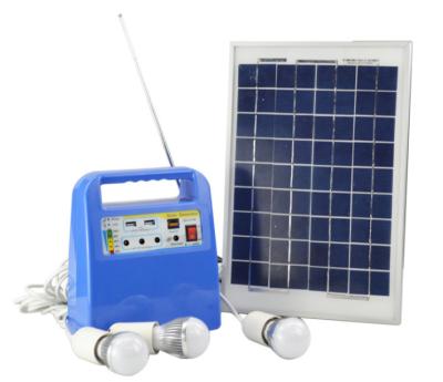 China off-grid 10W Home Solar Power System with MP3 player FM Radio speaker USB charging LED bulb for sale
