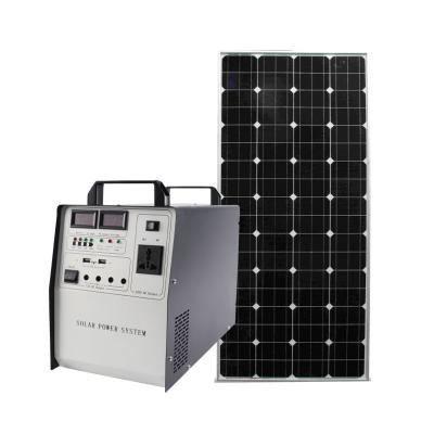 China off grid complete 500W home Solar Power system generator AC 220V/ DC 12V output USB fast charging used for TV Fan for sale