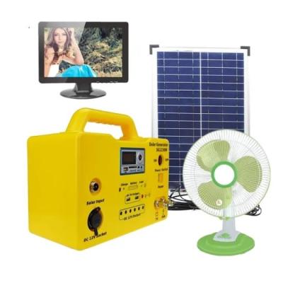 China off-Grid HomeTV Fan solar generator solar power system with MP3 player FM radio 4 LED Bulb USB Output for sale