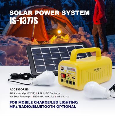 China FM Radio MP3 Player Portable Home Solar Power System 3W LED Solar Lamps Energy Panel Kit System for sale