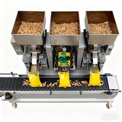 China 3-Head LinearAutomatic Weighing And Premade-Bag Packaging Machine For Nuts Dispensing for sale