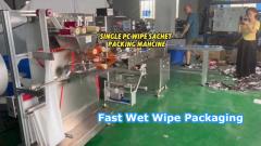 Single Wet Wipe Packing Machine 220v With Counting Conveyor