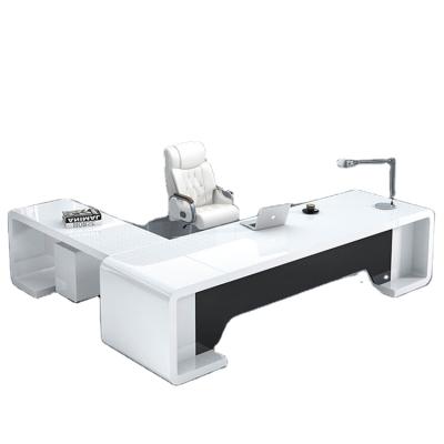 China White painted modern Executive female CEO desk Stylish and simple desk combination customization for sale