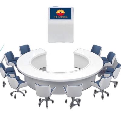 China Creative office conference desk combination white detachable splicing company negotiation reception table for sale