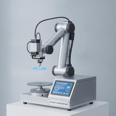 China Repeatability Accuracy ±002mm Automatic Soldering Machine with 360 Degree R Axis Rotation and LCD Display Offering Soldering Performance for sale