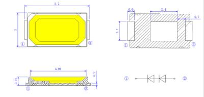 China 3V 150MA SMD 5730 Led Chips 6000-6500k 65-70lm For Refrigerator Light for sale