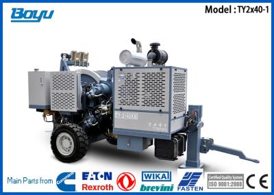 Cina 2 x 40KN una linea sopraelevata attrezzatura, tenditore idraulico di due conduttori del pacco di Cummins Engine in vendita