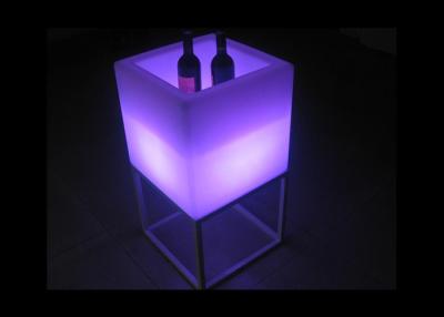 China Rechargeable Plastic LED Illuminated Furniture Square Led Colour Changing Ice Bucket for sale