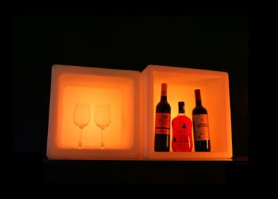 China Rechargeable Plastic LED Illuminated Furniture Square Led Colour Changing Ice Bucket for sale